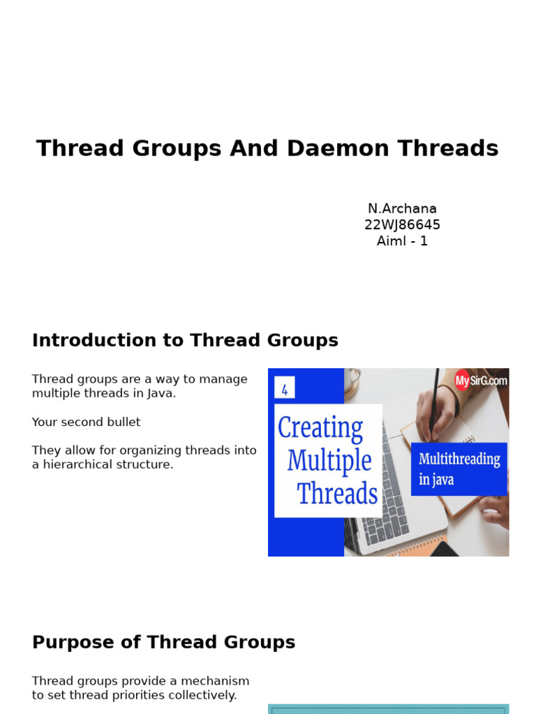 Thread Groups and Daemon Threads | PDF