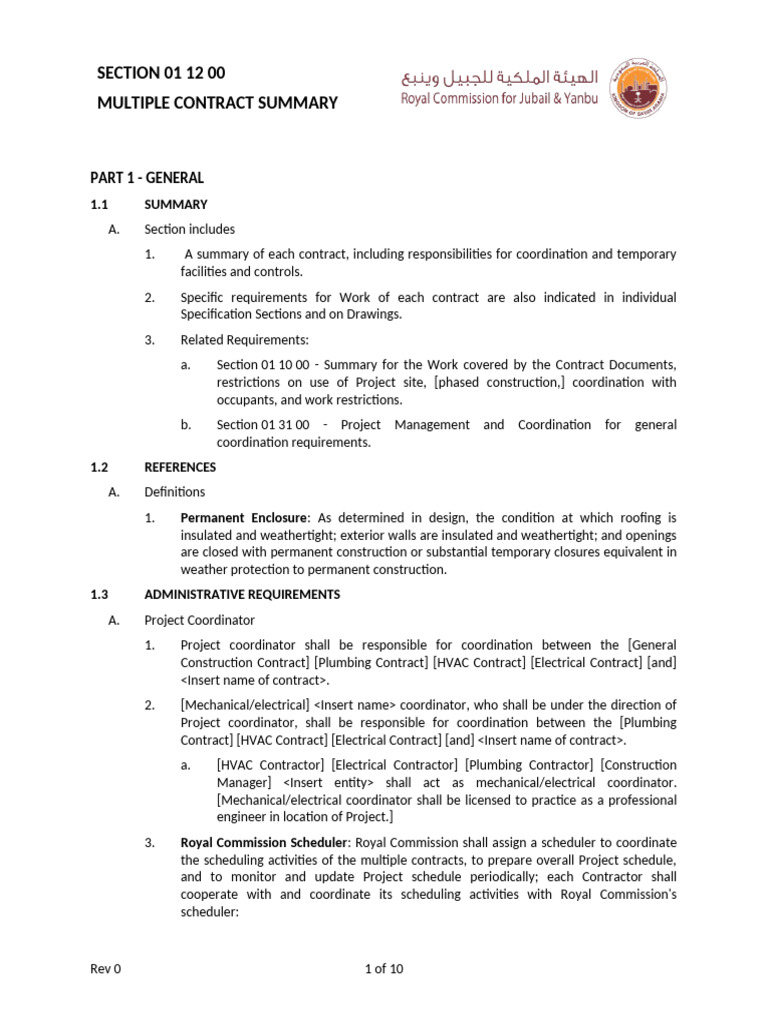 01 12 00 - Multiple Contract Summary Approved | PDF | Storm Drain | Sanitary Sewer