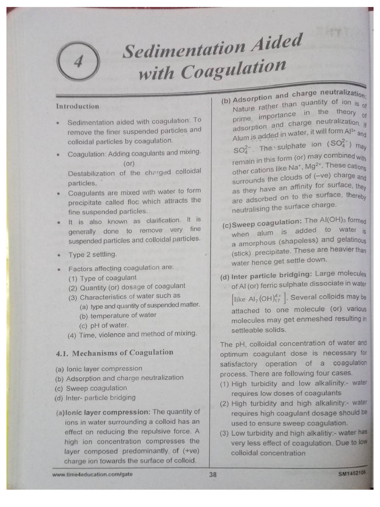 Sedimentation Aided With Coagulation | PDF
