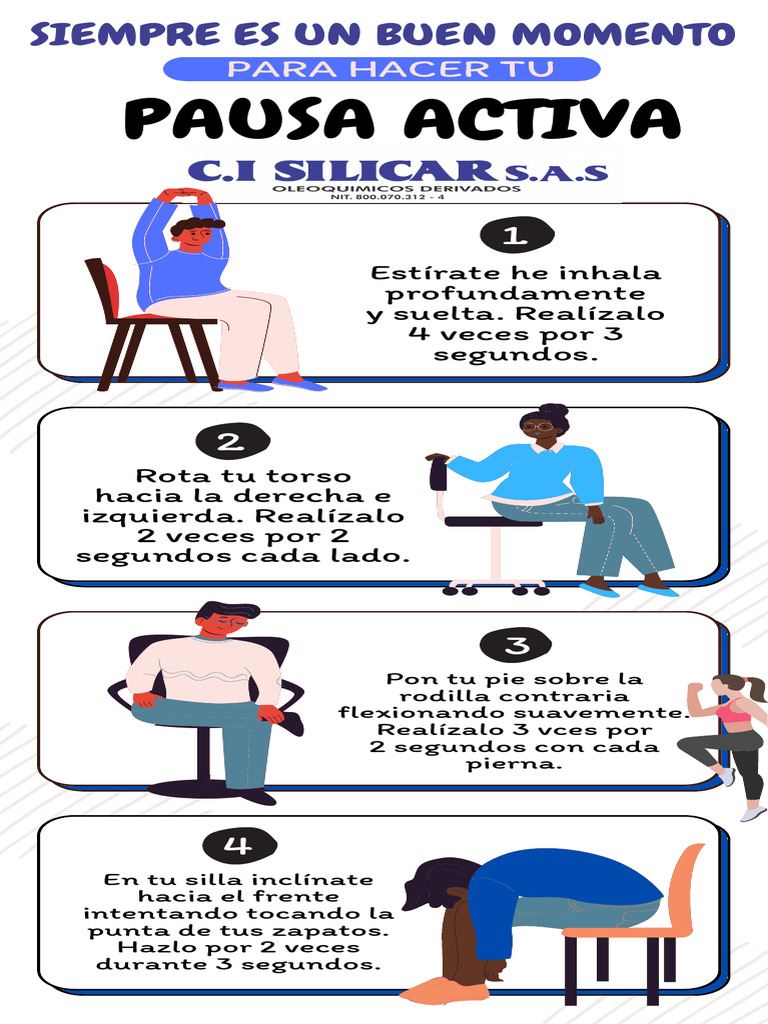 Infografia buen momento para hacer pausas activas colores calidos (1) | PDF