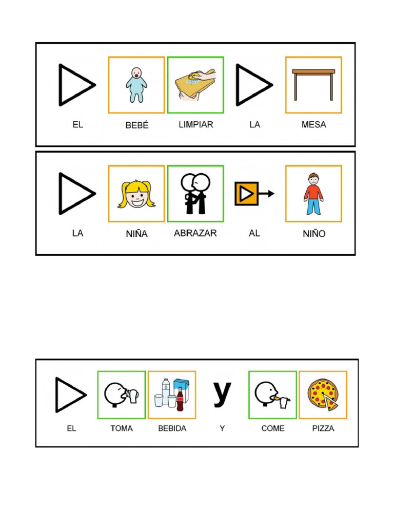 Oraciones Con Apoyo Visual (Pictogramas) | PDF