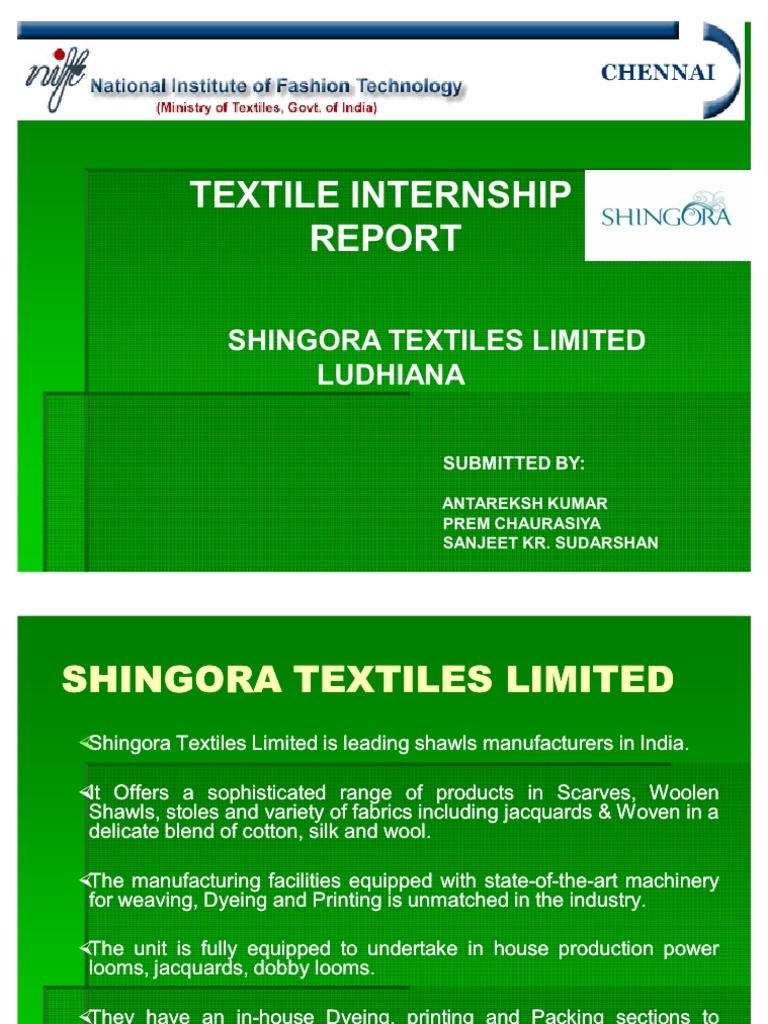 Textile Internship at Shingora Textiles | PDF | Weaving | Loom