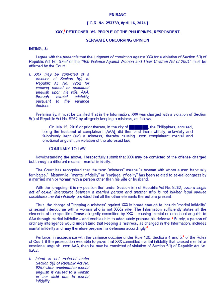 G.R. No. 252739 - Concurring Opinion | PDF | Mens Rea | Intention (Criminal Law)