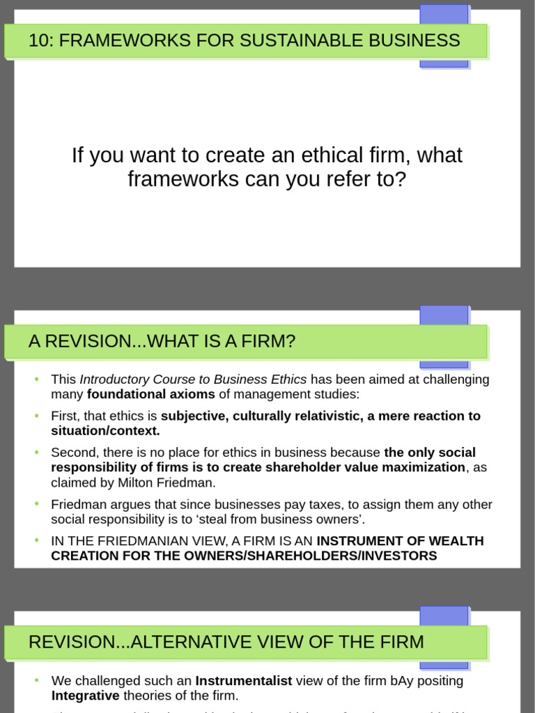 Session 10 Ethical Corporate Governance Frameworks Updated | PDF | Corporate Social ...