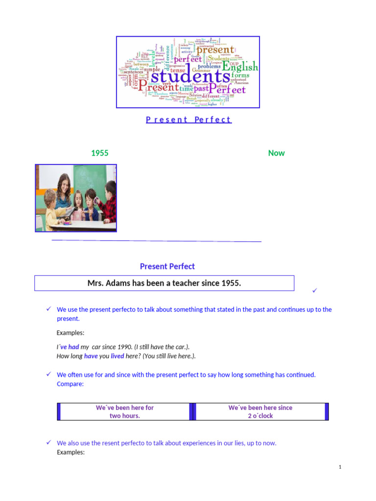 Ejercicio en Presente Perfecto | PDF | Syntax | Linguistic Typology