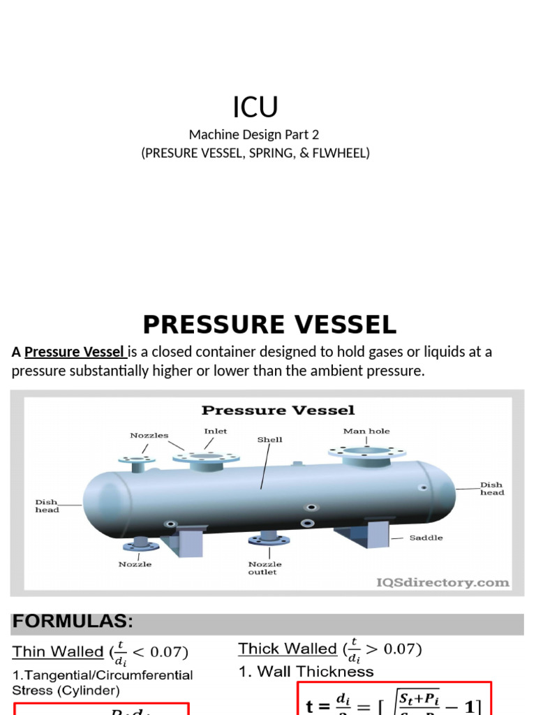 ICU - MDSP Part 2 (Pressure Vessel, Spring, Flywheel) | PDF | Pressure | Pascal (Unit)