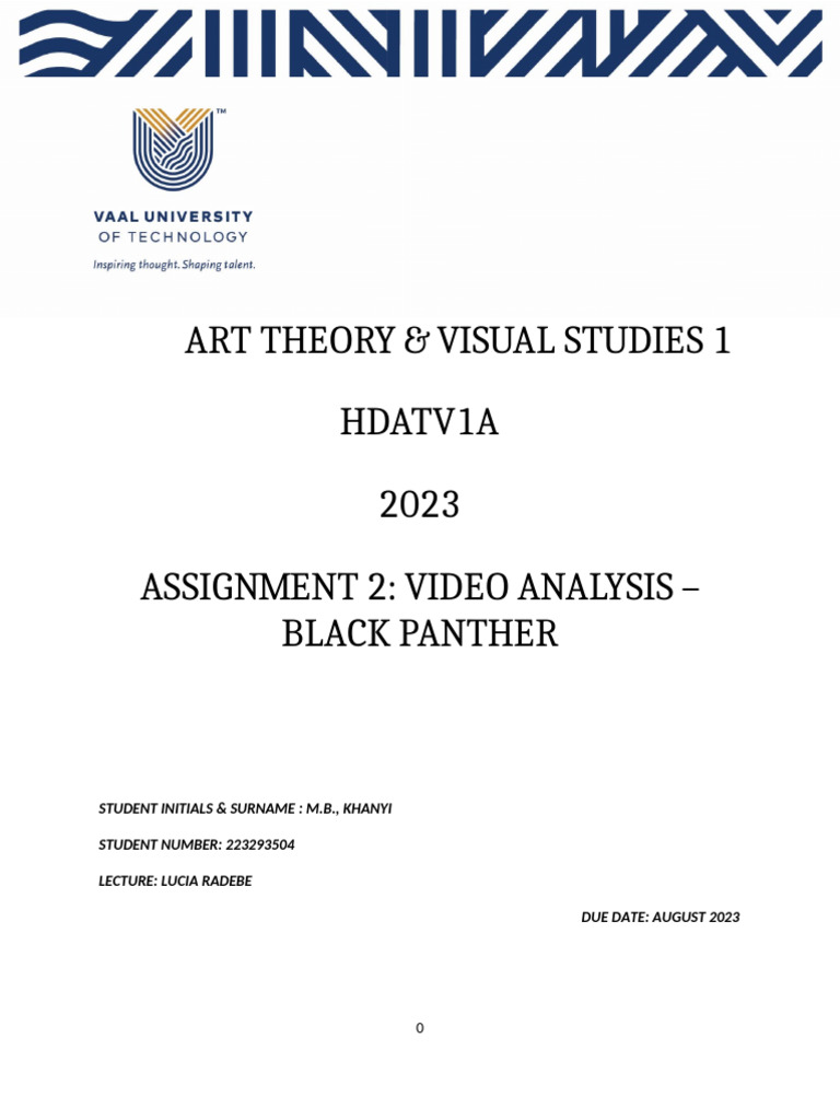 Video Analysis - Black Panther (First Draft) | PDF