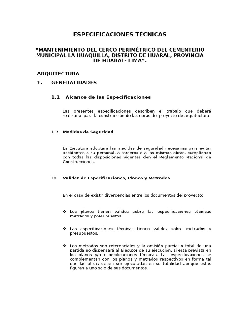 Espec. Tec. MCPCM LH - Arquitectura | PDF | Hormigón | Cemento
