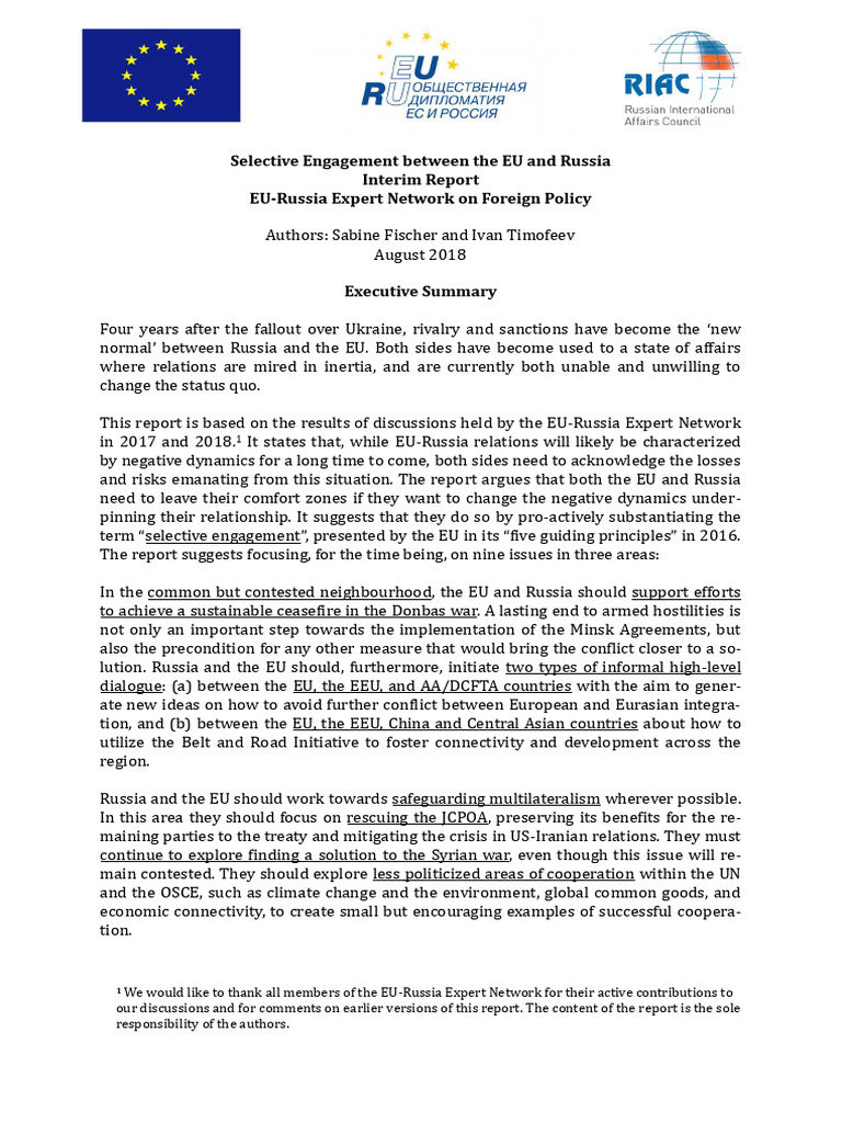 2018-10-01 - EUREN Interim Report Final | PDF | European Union | Ukraine