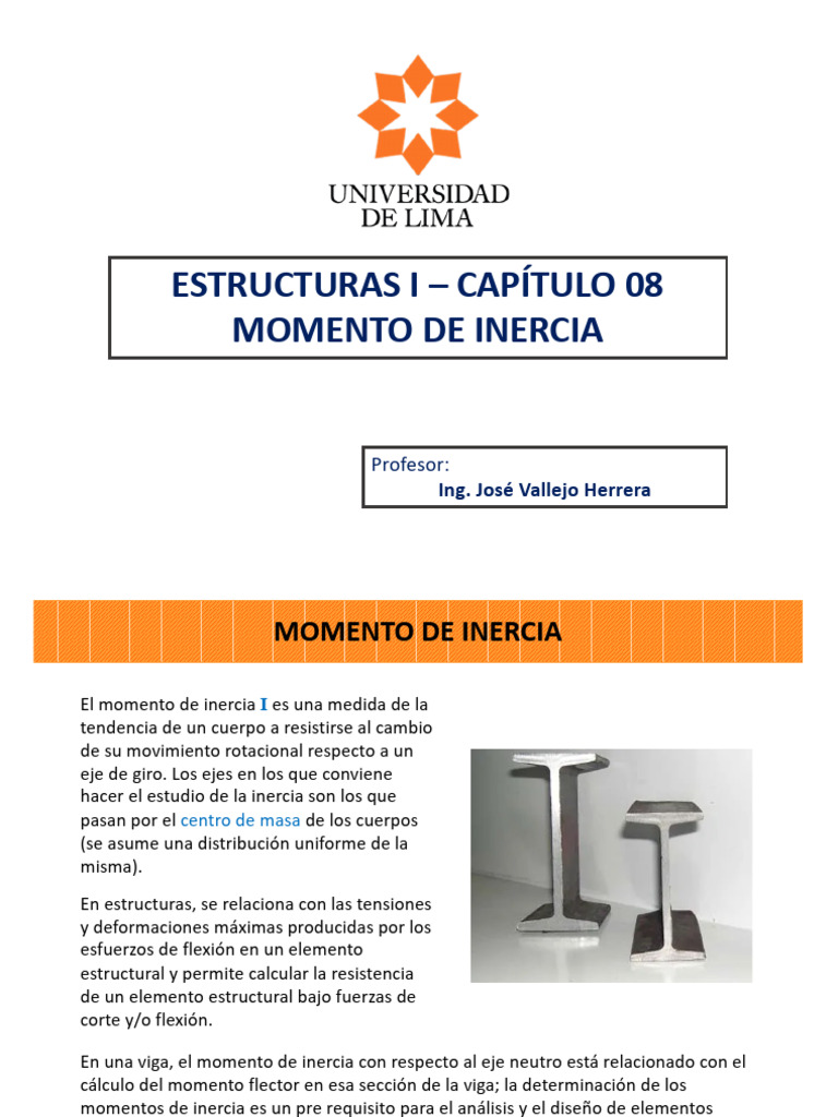EST01-CAPÍTULO 08-Momento de Inercia | PDF | Viga (Estructura) | Doblar