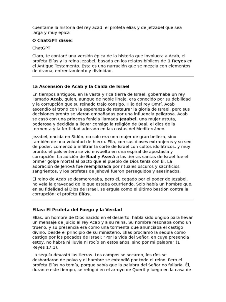 Acab, Jezabel y Elías: Épica Divina | PDF | Elijah | El antiguo Israel ...