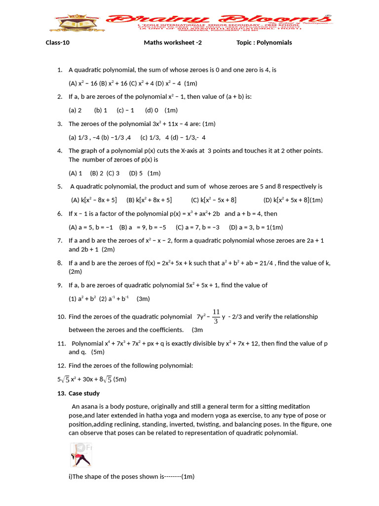 Poly Worksheet2 | PDF | Polynomial | Asana