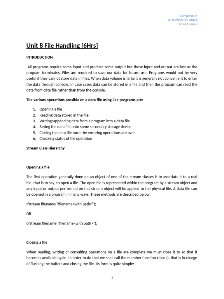 C++_Chapter8 | PDF | Computer File | Filename