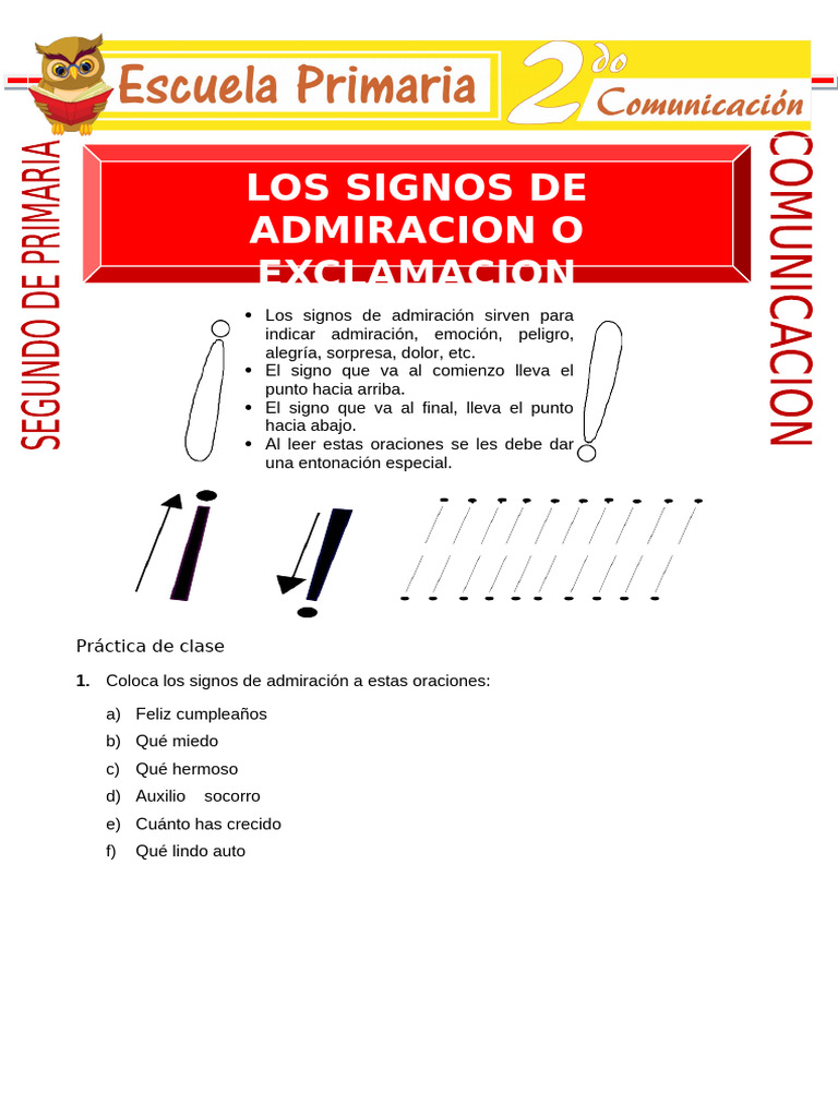 Signos de Admiración para Niños | PDF