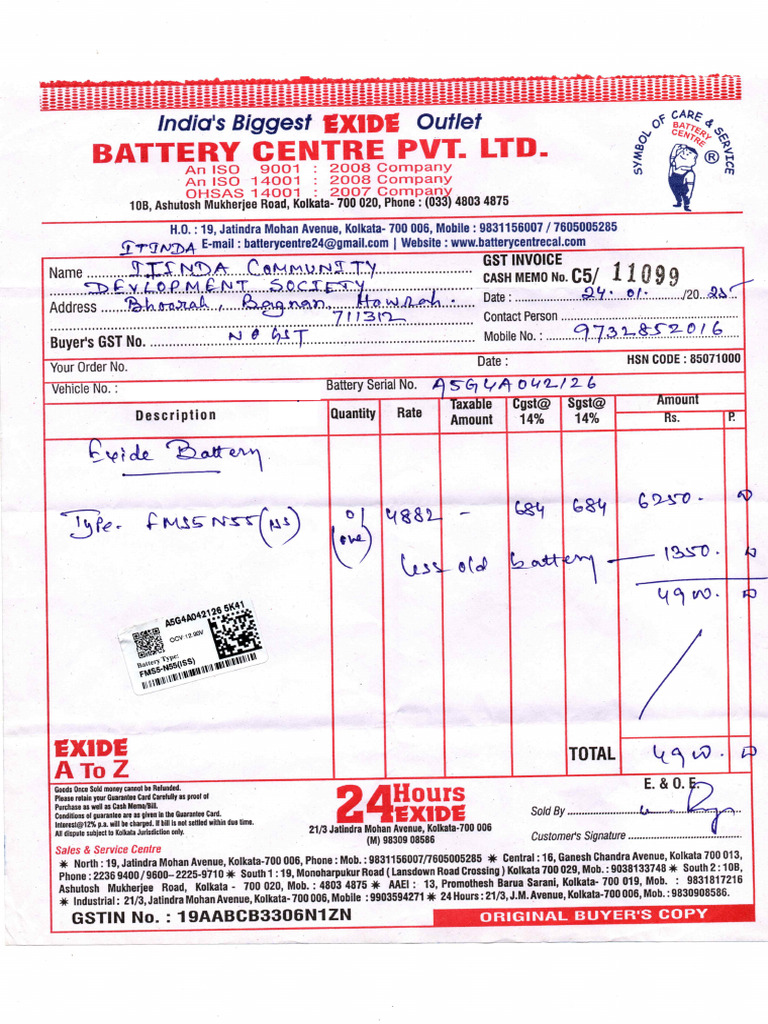 Battery Bill | PDF