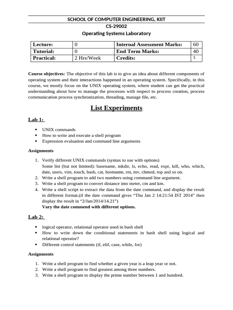 OS Lab Mannual 2025 | PDF | Computer Programming | Computing
