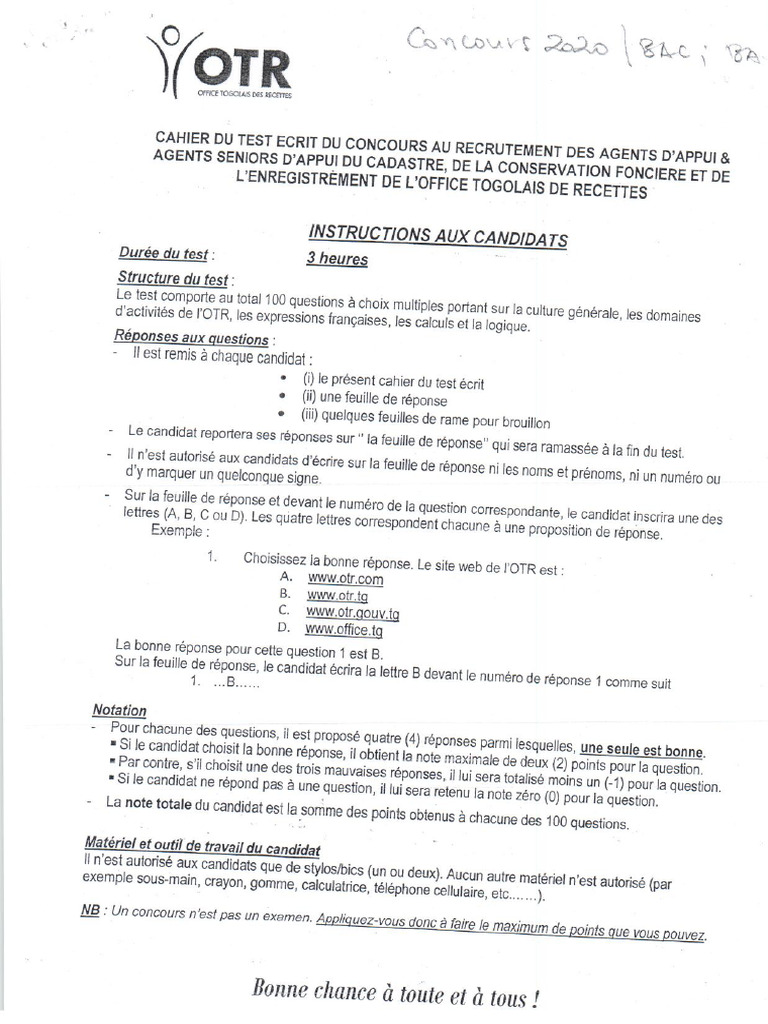 Test Otr Aa-Aas 2020 | PDF