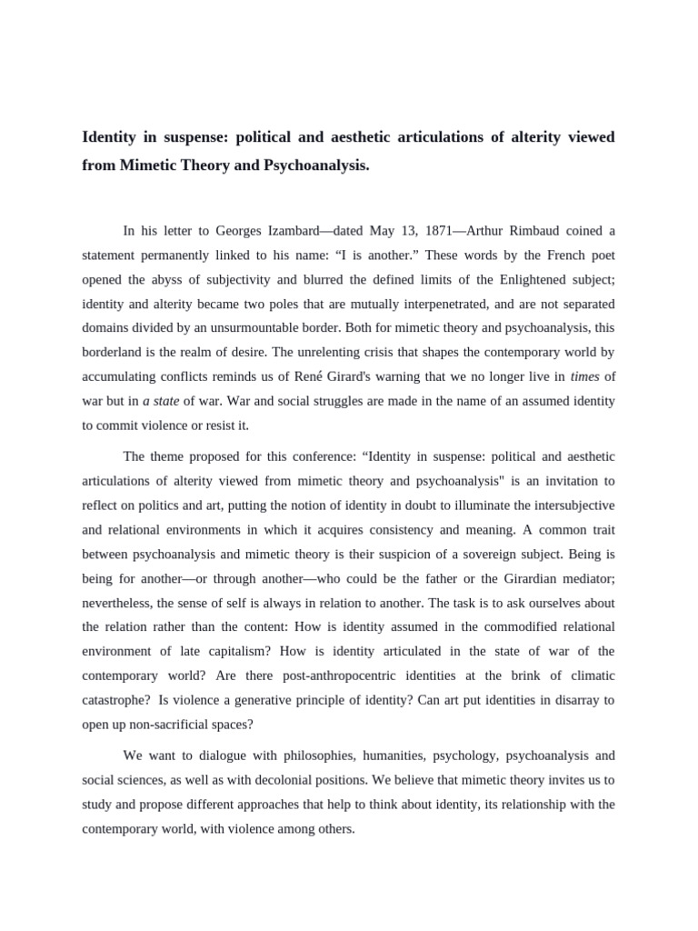 Exploring Identity and Alterity in Art | PDF | Identity (Social Science ...