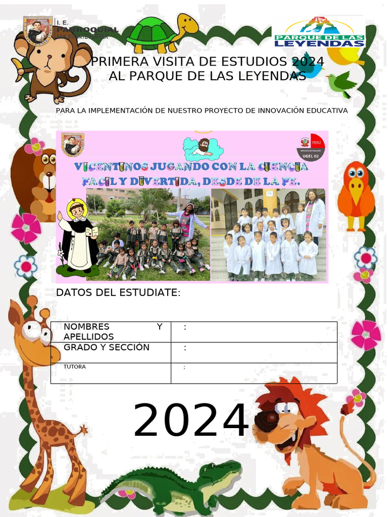 Ficha de Visita de Estudios Al Parque de Las Leyendas[1] | PDF | Lima