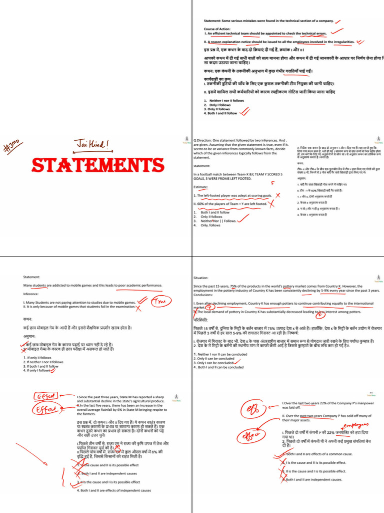 Reasoning Statements Spartan | PDF