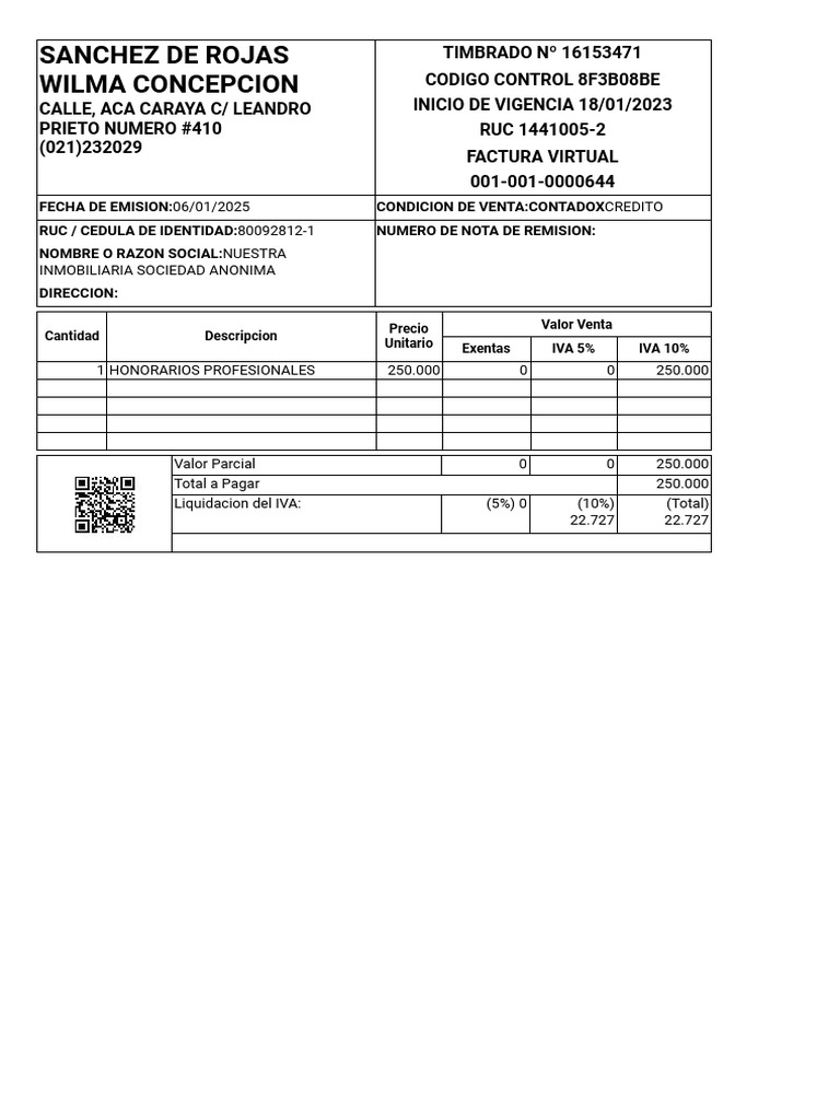 Factura Maria José Abente | PDF