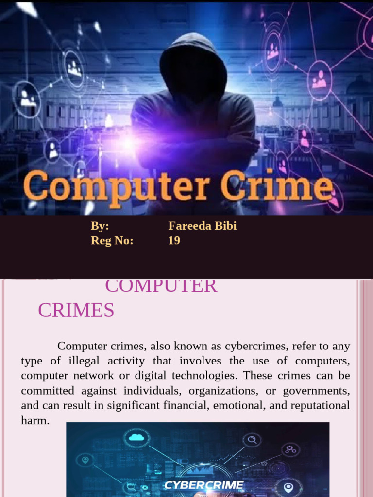 Computer Crimes Presentation by Fareeda | PDF | Cybercrime | Malware