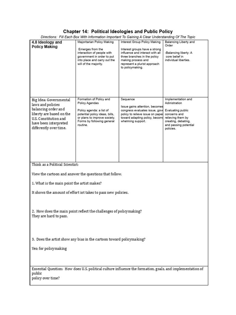 4.8 AMSCO AP Government Reading Guide | PDF | Policy | Political Science