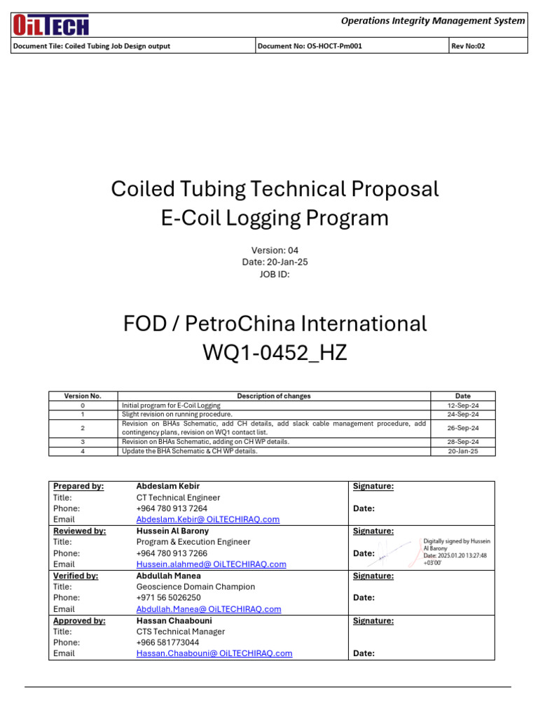 Coiled Tubing Job Design Proposal | PDF