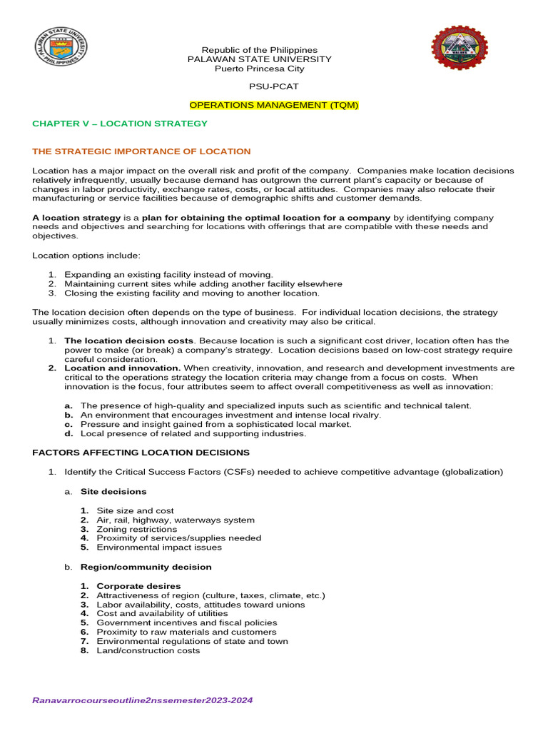 OPERATIONS-MANAGEMENT-CHAPTER-5 | PDF | Labour Economics | Goods