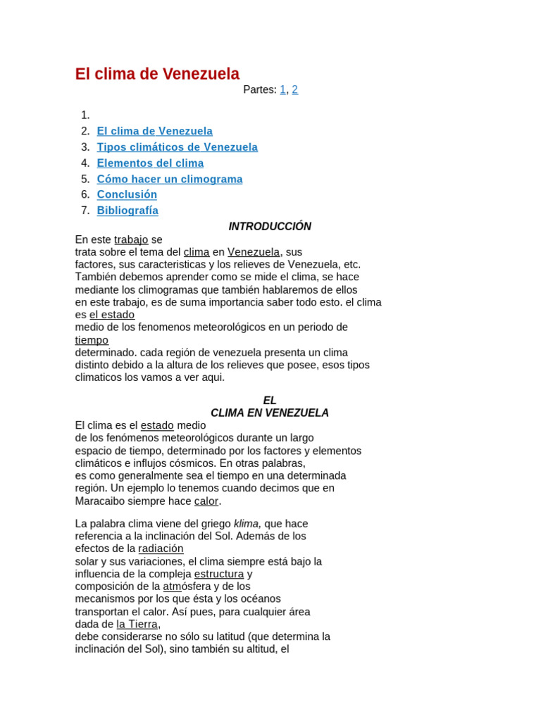 El Clima de Venezuela | PDF | Clima | Ciencias de la Tierra