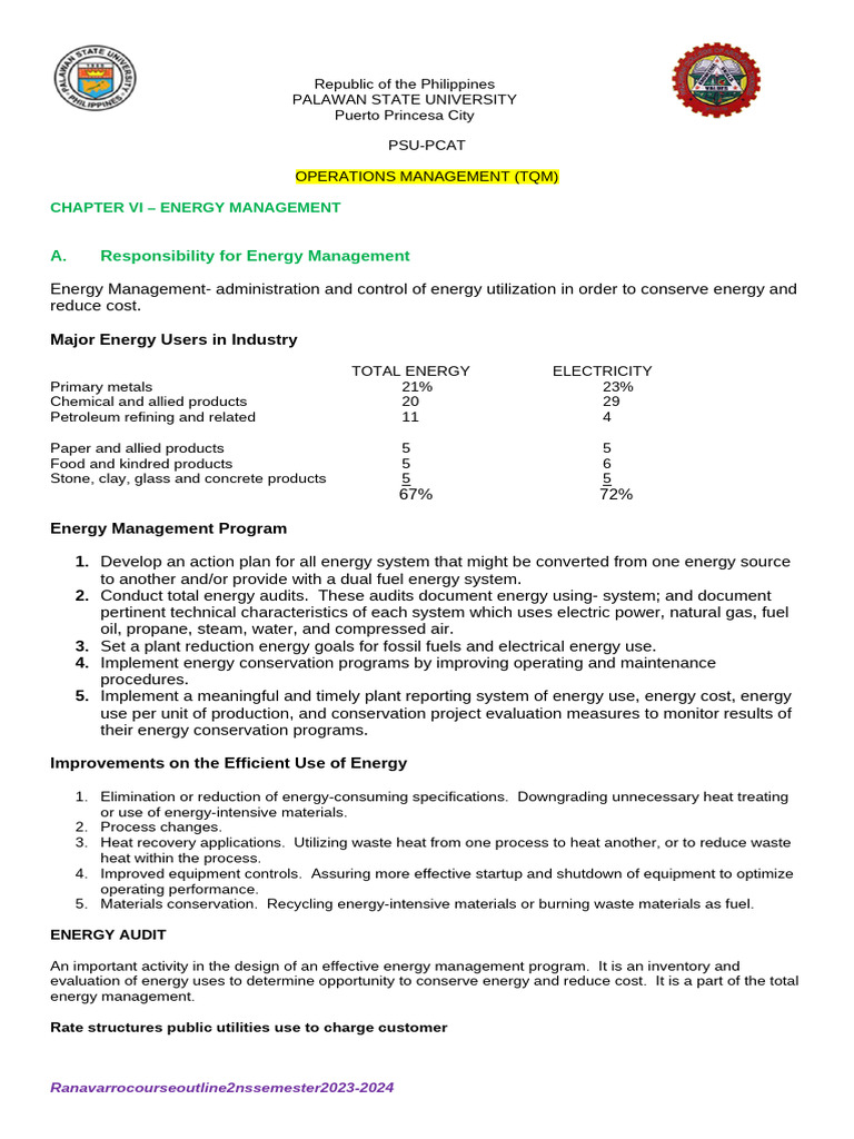 Operations Management Chapter 6 | PDF | Fuels | Energy Development