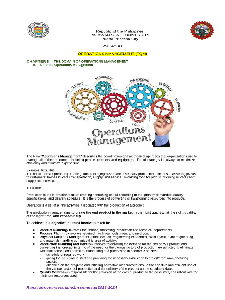 Understanding Operations Management Scope | PDF | Operations Management ...