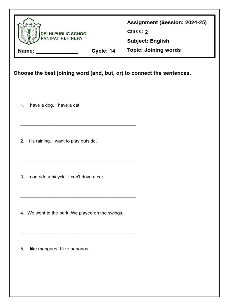 Session 14: Joining Words Assignment | PDF
