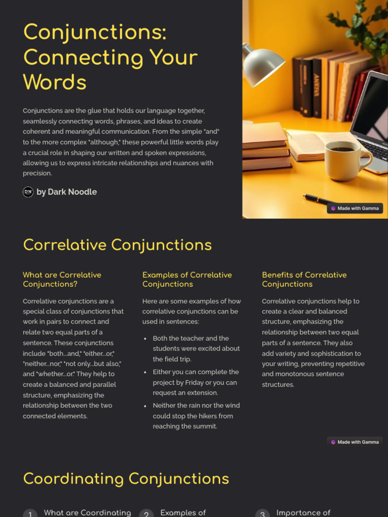 Conjunctions Connecting Your Words | PDF | Human Communication | Language Mechanics