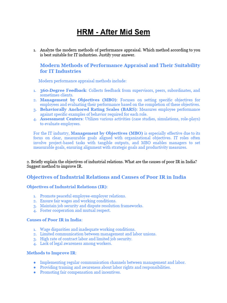 Modern HRM Practices in IT Industries | PDF | Human Resource Management ...