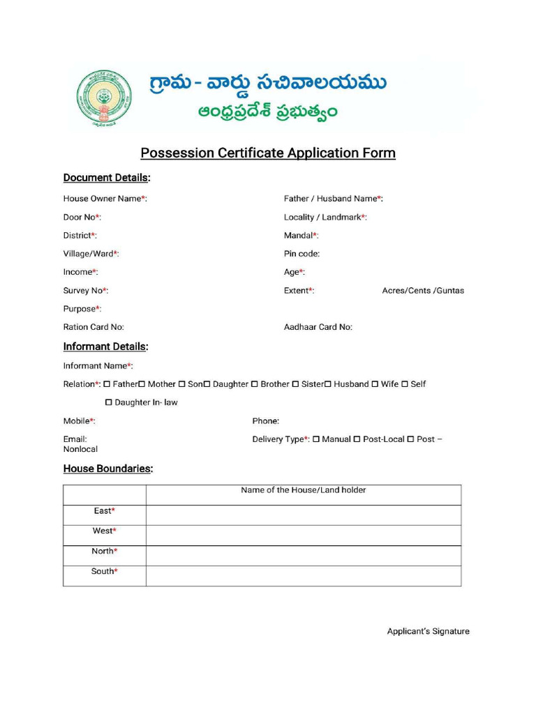 possession-certificate | PDF