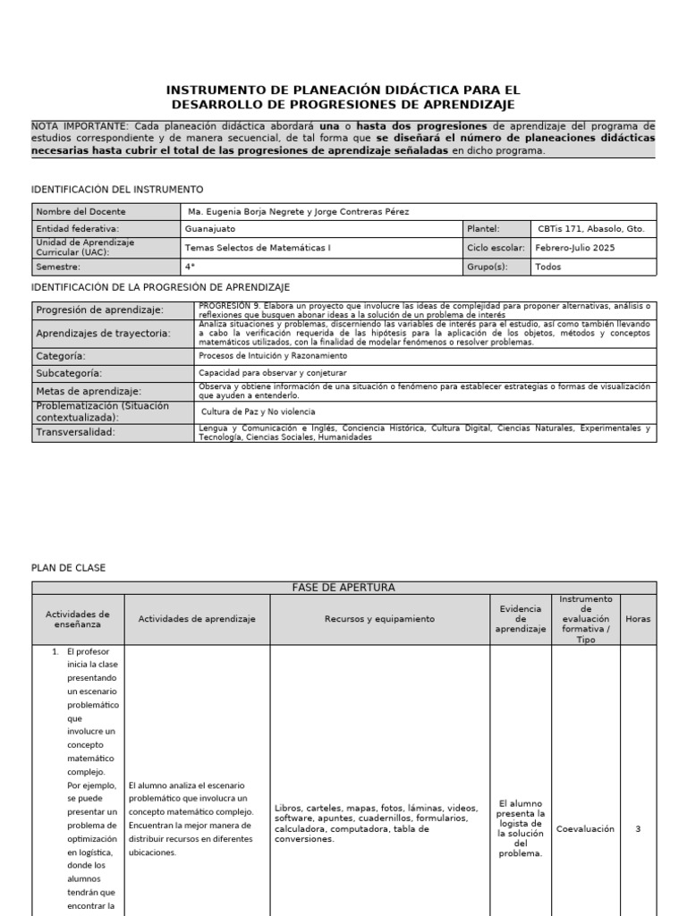 Progresion 9 | PDF | Aprendizaje | Enseñando