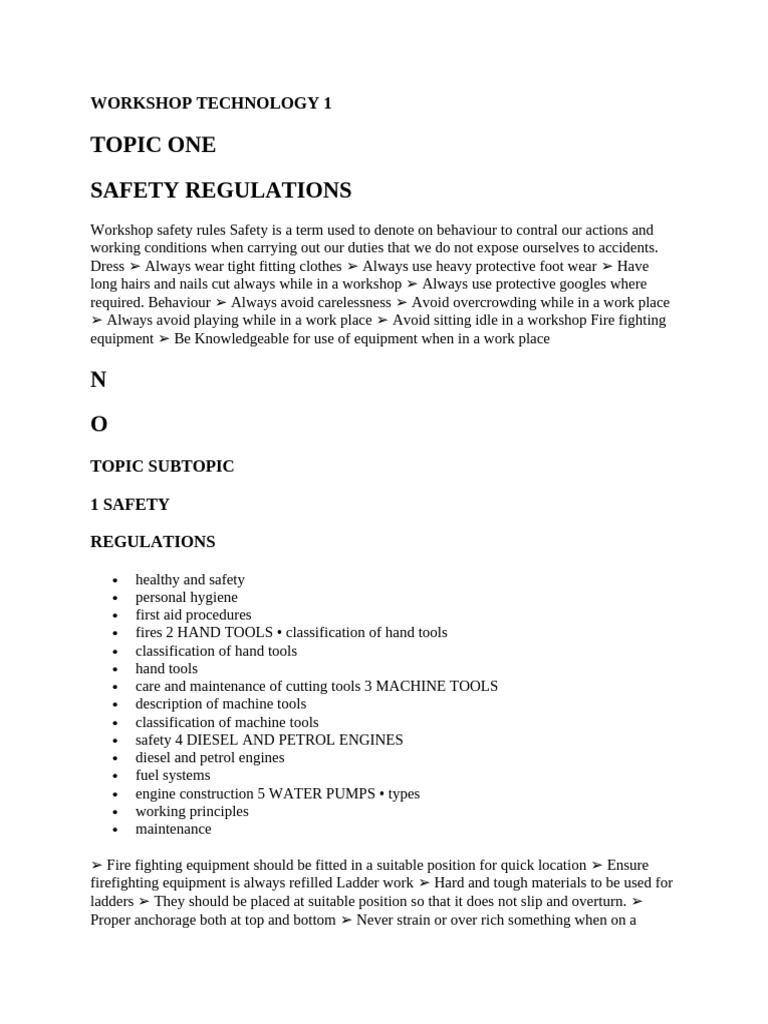 WORKSHOP TECHNOLOGY 1 | PDF | Fires | Engines