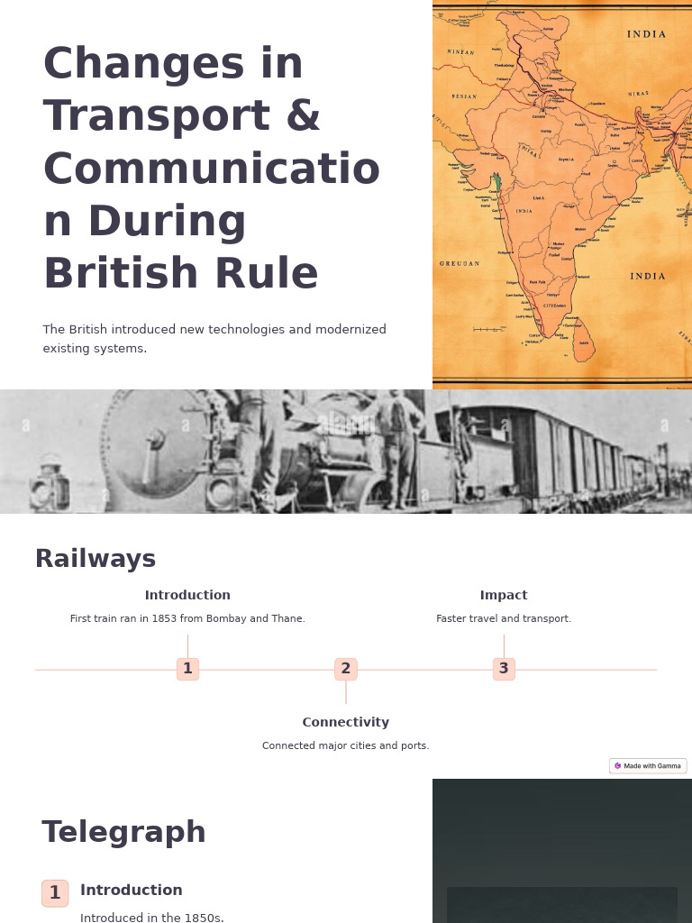Transport and Communication Changes Under British Rule | PDF