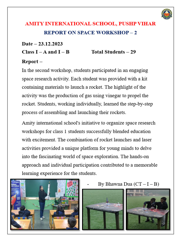 Space Workshop Report: Class I Rocket Launch | PDF