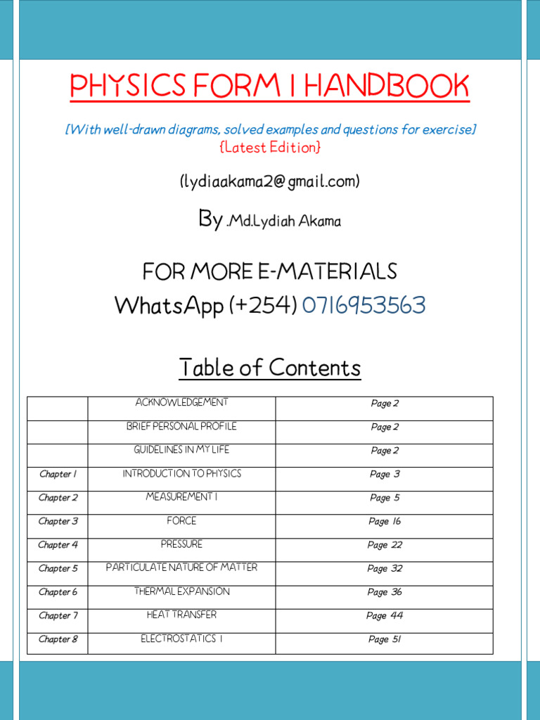 Physics Form 1 Handbook Guide | PDF