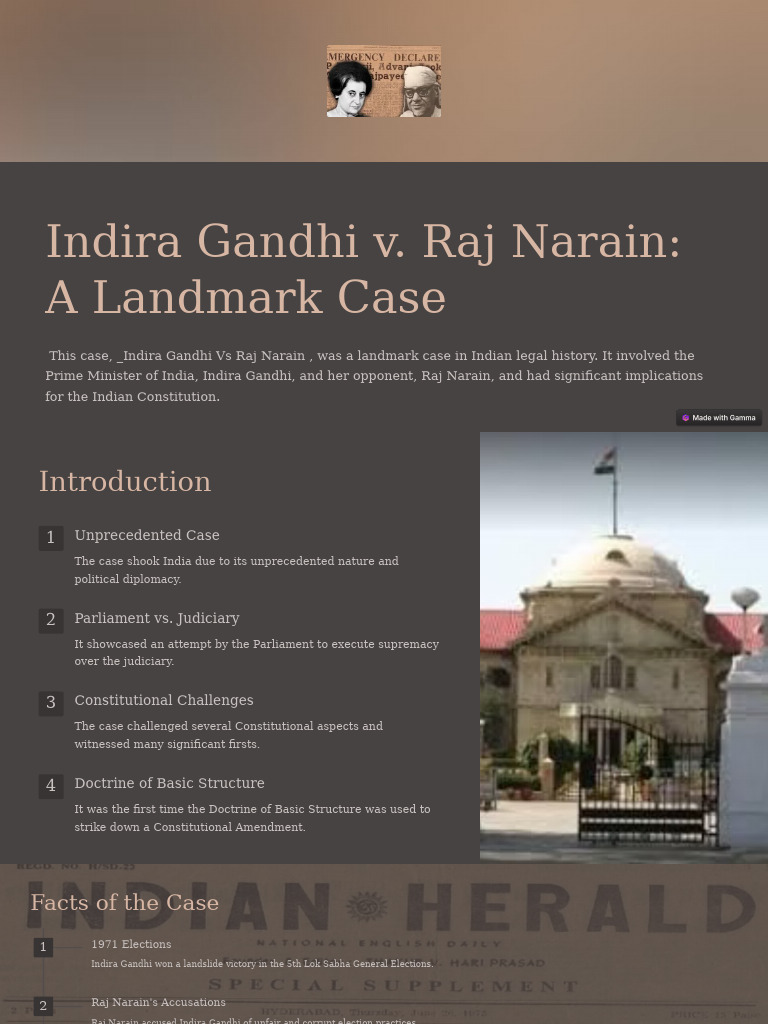 Indira-Gandhi-v-Raj-Narain-A-Landmark-Case | PDF | Political Charters ...