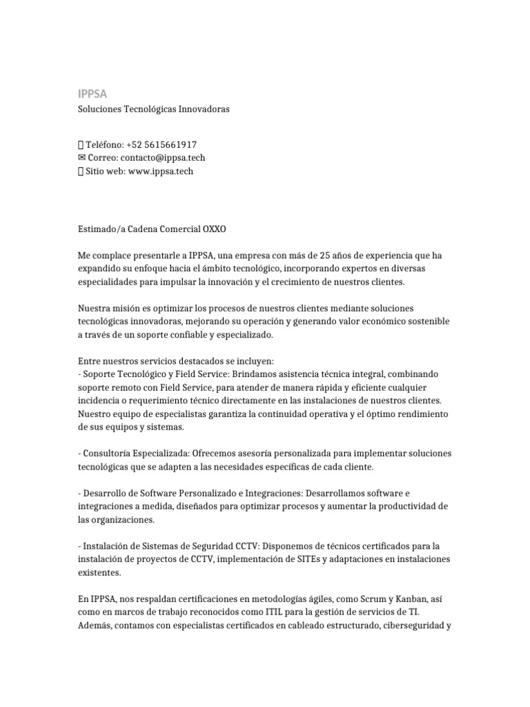 Soluciones Tecnológicas IPPSA | PDF | Calidad (comercial) | It Service ...