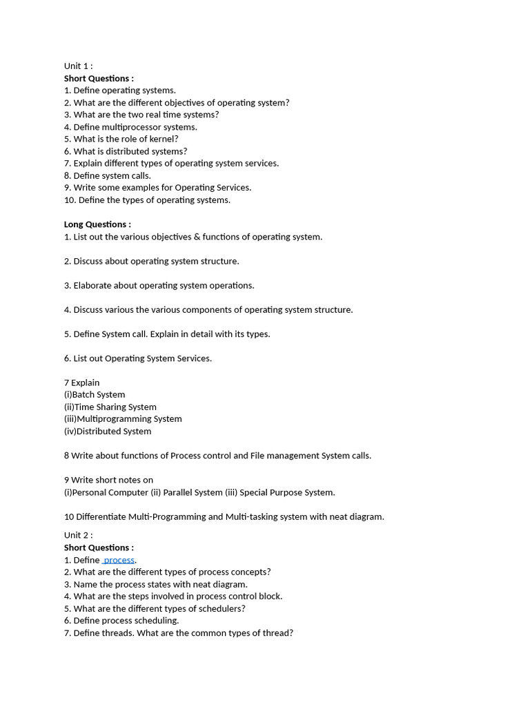 qb- OS | PDF | Process (Computing) | Scheduling (Computing)