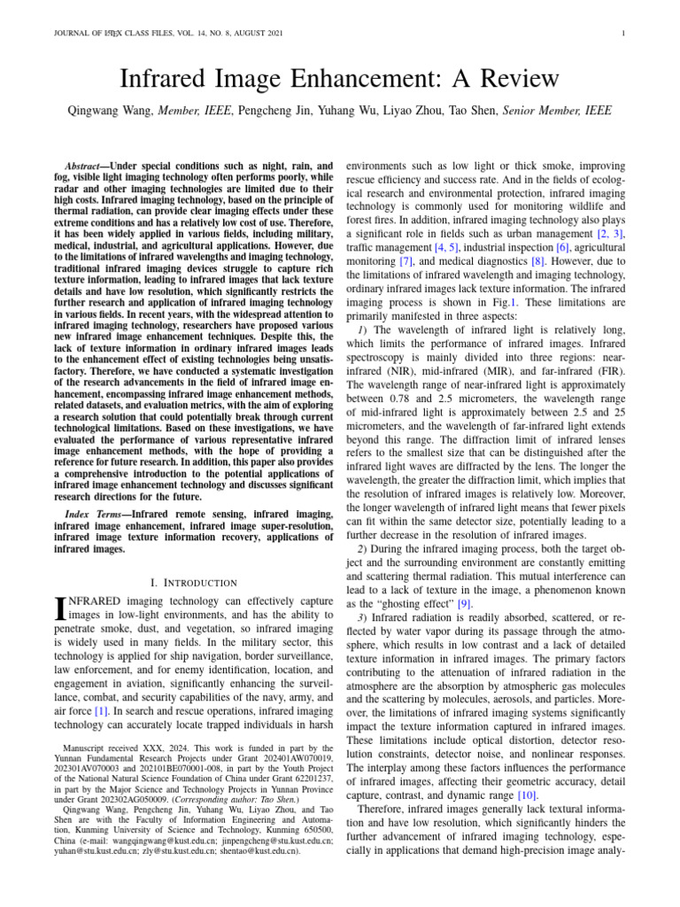 Infrared Image Enhancement A Review | PDF | Infrared | Thermography