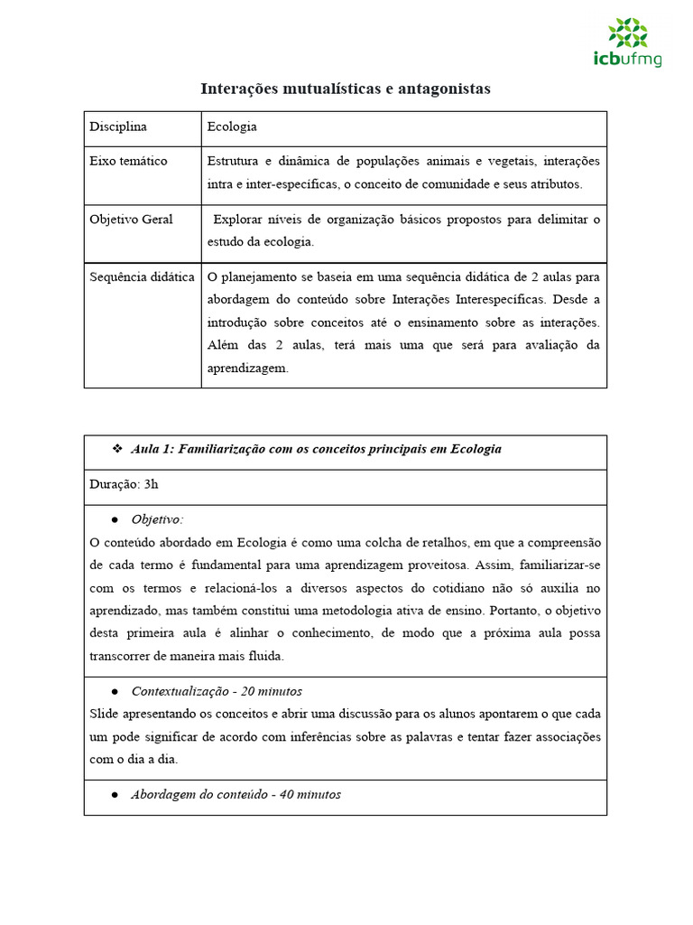 Interações Ecológicas: Mutualismo e Antagonismo | PDF | Ecologia ...