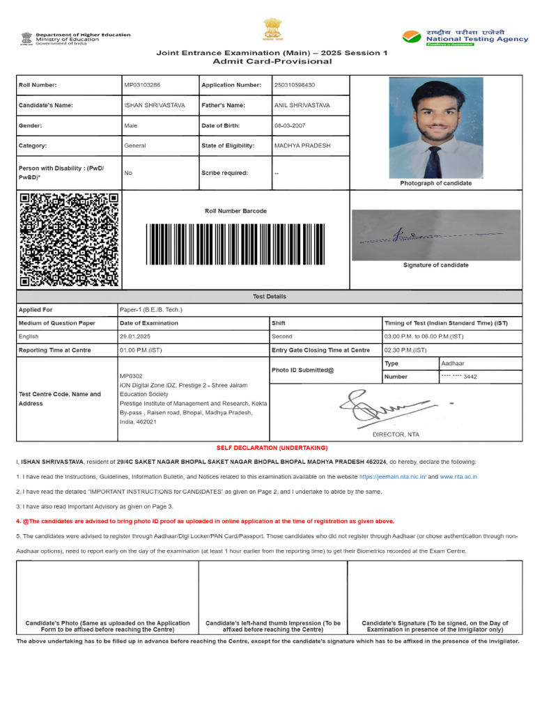 AdmitCard-250310598430 | PDF