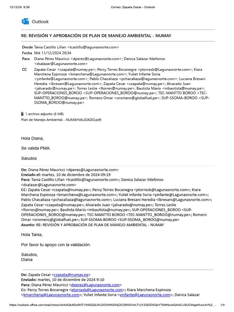 Aprobación Plan Ambiental NUMAY | PDF