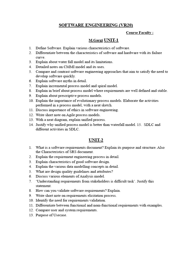 Software Engineering IMP QUESTIONS | PDF | Conceptual Model | Use Case