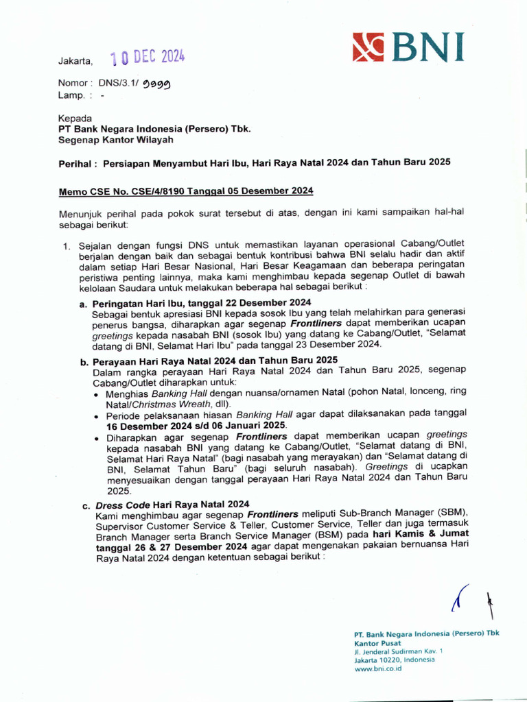 DNS-3.1-9999 (10-12-2024) Persiapan Menyambut Hari Ibu, Hari Raya Natal 2024 dan Tahun Baru 2025 ...